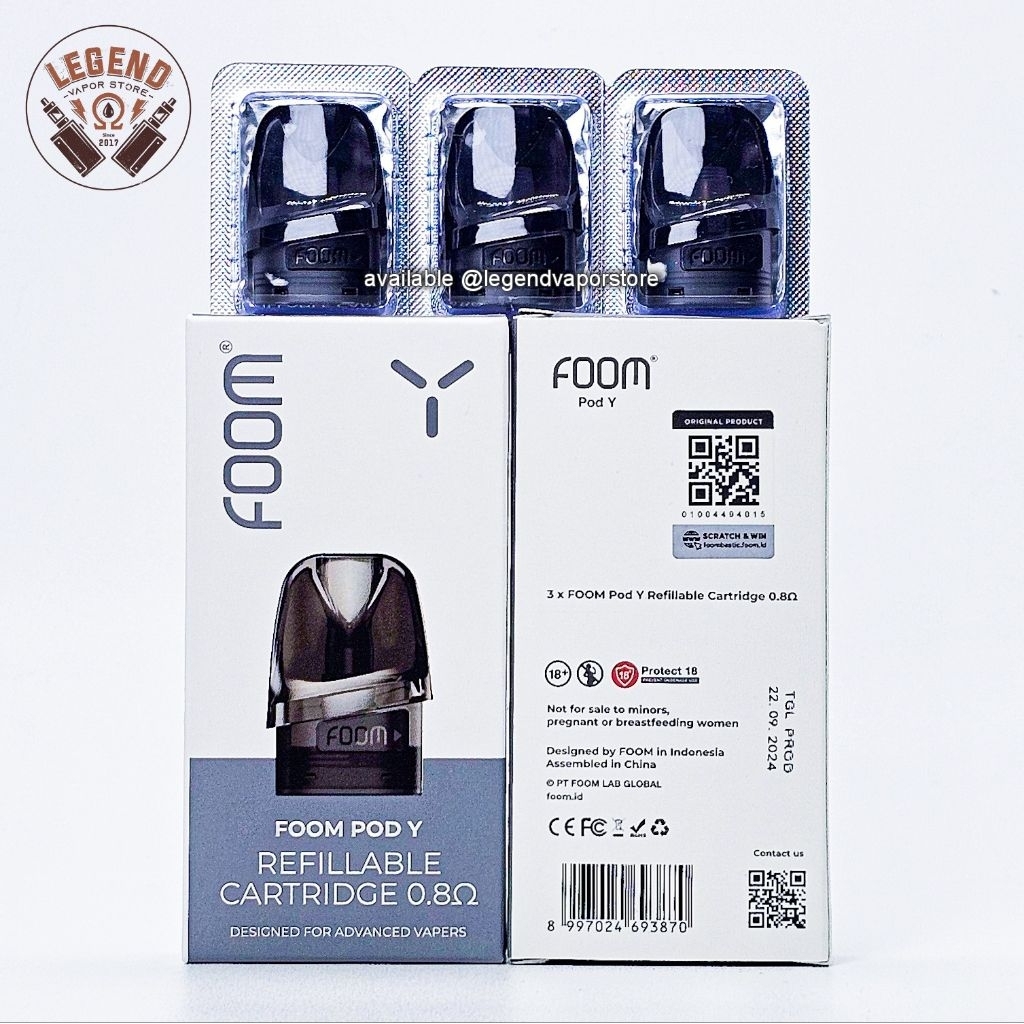 Jual CARTRIDGE FOOM Y 0.8 OHM AUTHENTIC HARGA SATUAN | Shopee Indonesia