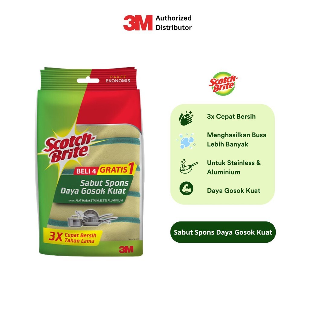 Jual 3M™ Scotch-Brite® Tough Clean Sabut Spons Daya Gosok Kuat, 1 pak ...