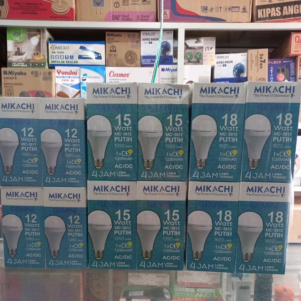 Jual lampu led cas charge ajaib 15w 12w 18w mikachi gemini watt ...