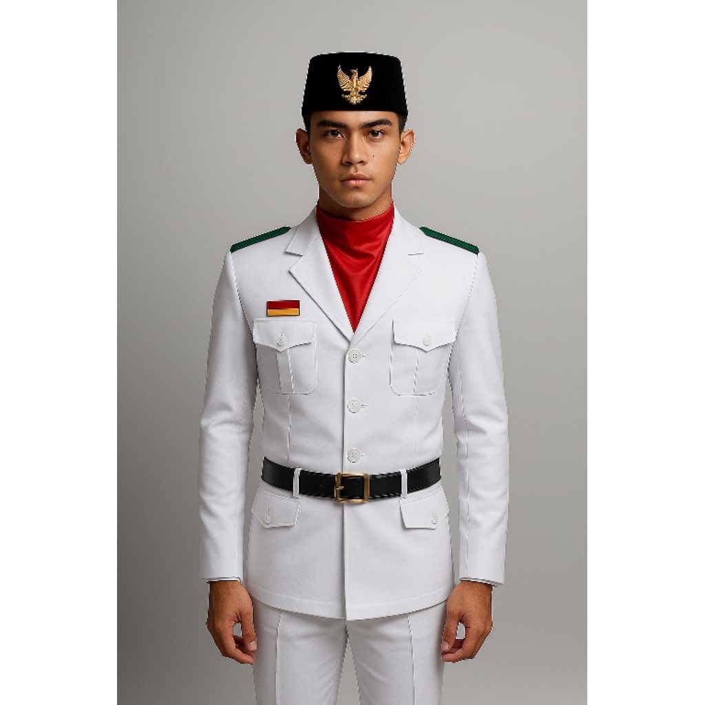 Jual setelan baju pdu paskibra/satu set baju pdu paskibra cowo/baju pdu ...