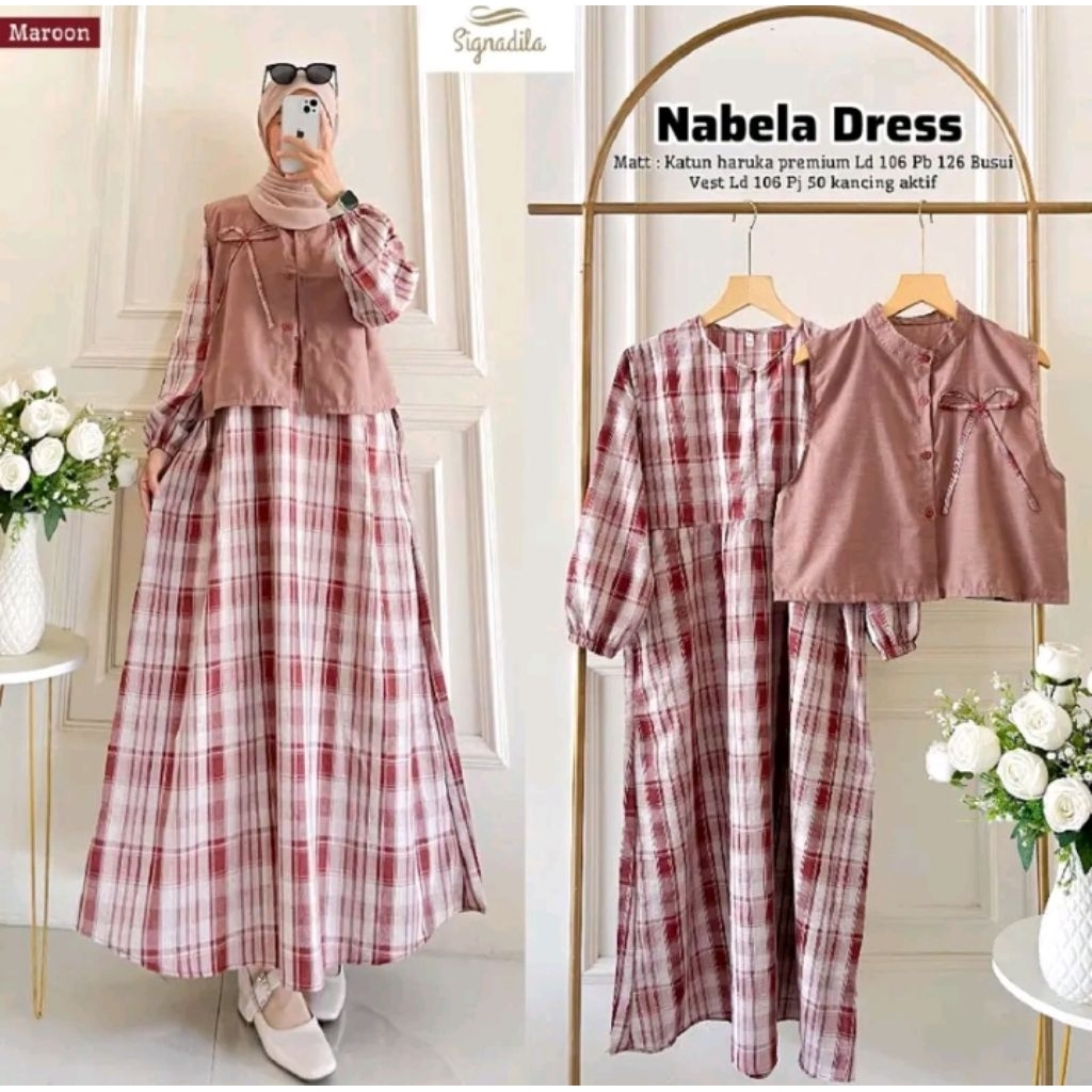 Jual NABELA DRESS MIDI 2 IN 1 AUTER BISA LEPAS | Shopee Indonesia