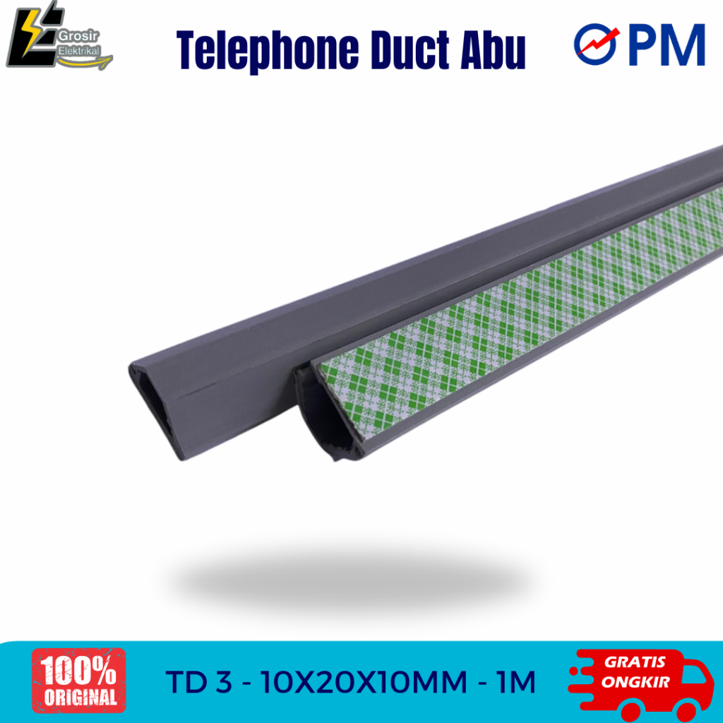Jual Kabel Duct Type TD - 3 Abu PM 1 Meter Ducting Kabel | Shopee Indonesia