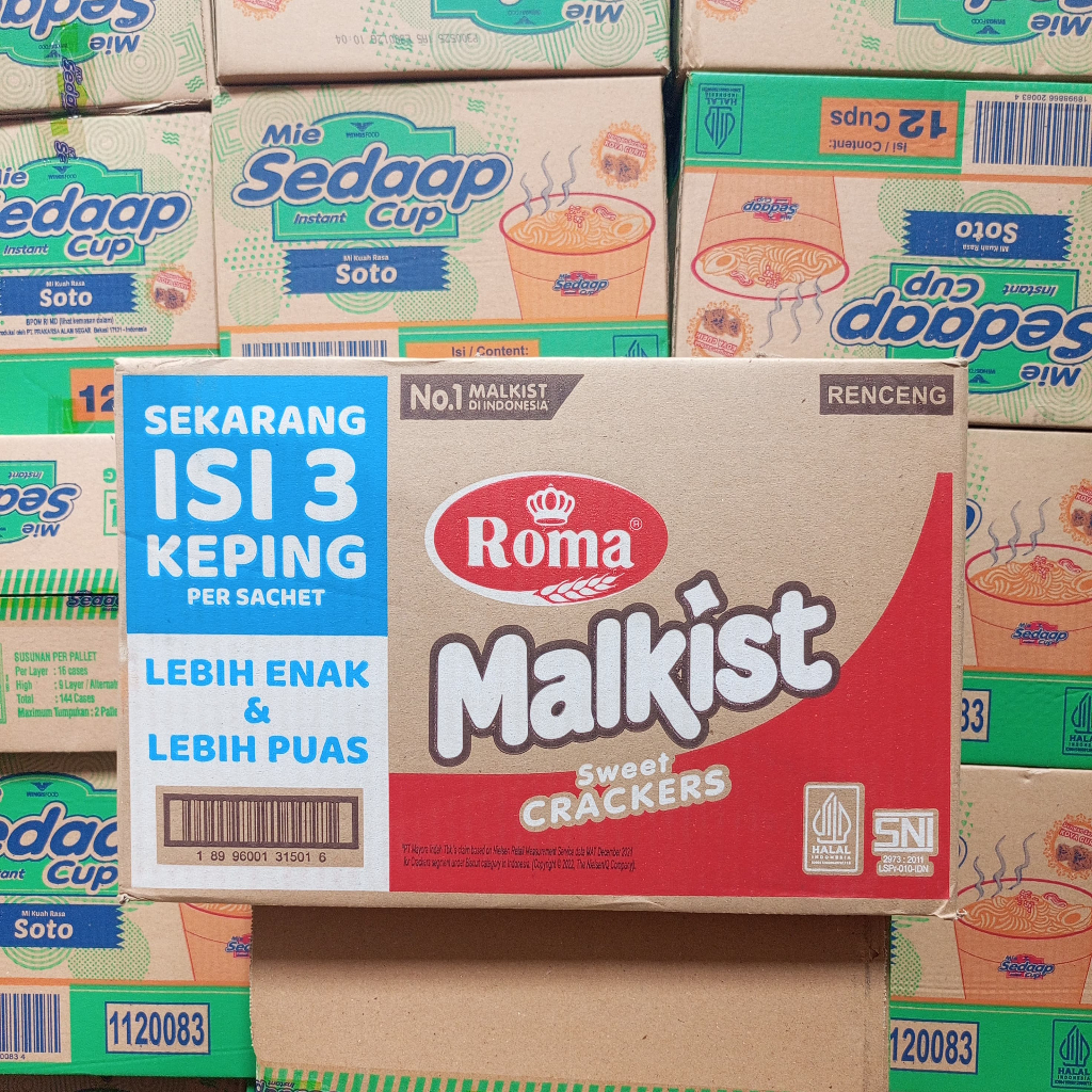 Jual [GSSNACK] 1 DUS Roma Malkist Crackers Biskuit Renceng 4 Rasa ...