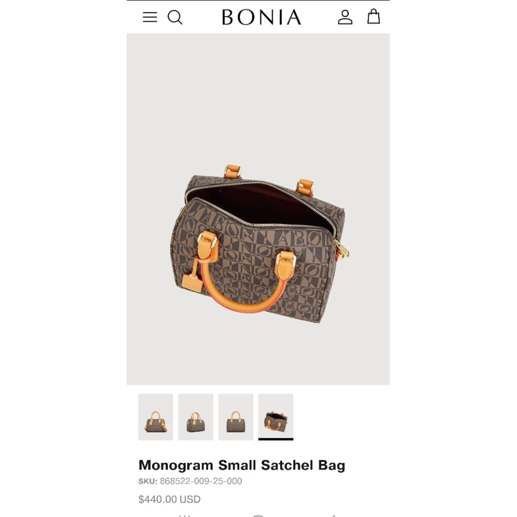 Jual Preloved Bonia Monogram Small Satchel Bag authentic | Shopee Indonesia