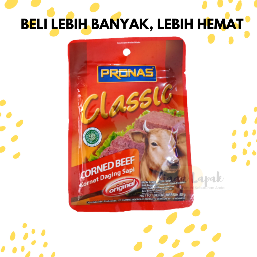 Jual Pronas Corned Beef 50gr SACHET ECERAN Daging Sapi Original Classic ...