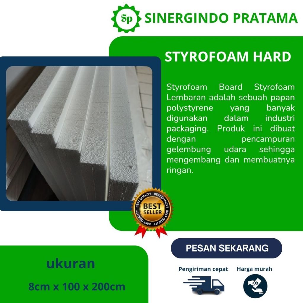 Jual Styrofoam hard lembaran ukuran 8cm 100 x 200cm | Shopee Indonesia
