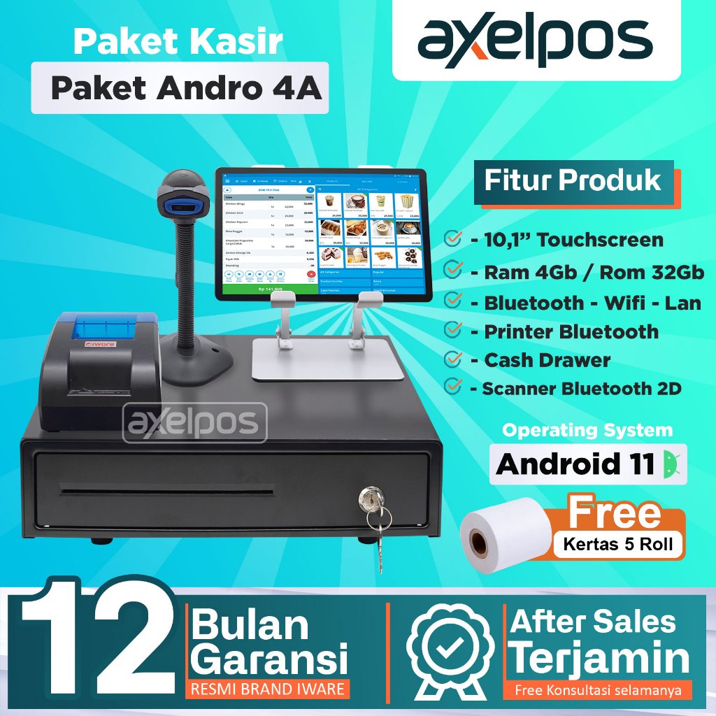 Jual Axelpos Paket Alat Mesin Kasir Android Iware - Tablet Android ...