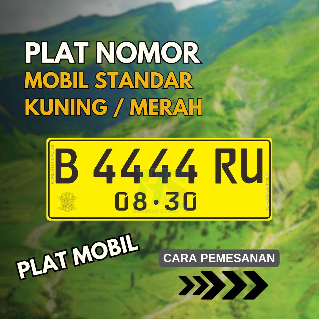 Jual Plat mobil standart warna kuning / merah ada logo untuk dinas dan ...