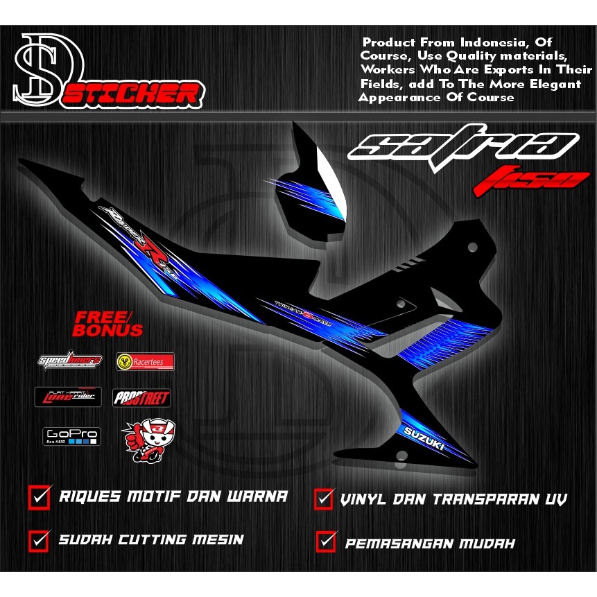 Jual sticker striping satria ckd cbu custom 02 transparan UV (bisa ...