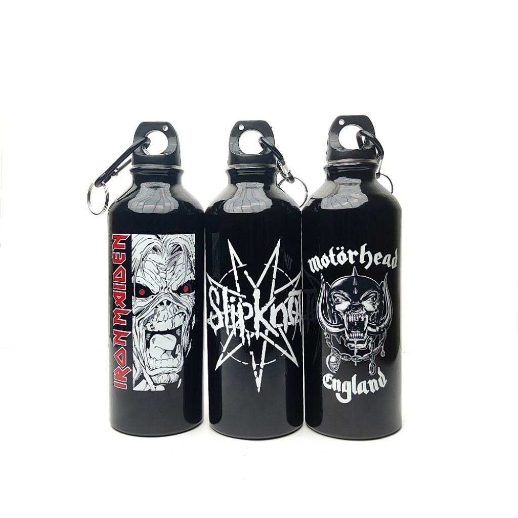 Jual Tumbler carbiner logo band metal luar - botol minum iron maiden ...