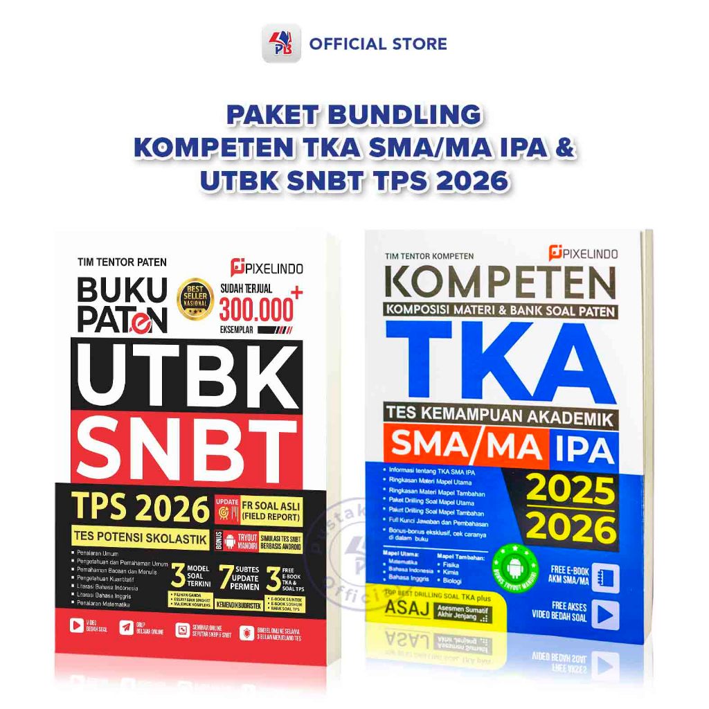 Jual Buku Paket Bundling 2 Buku : Kompeten Buku TKA 2025/2026 SMA/MA IPA Dan Paten UTBK SNBT TPS ...