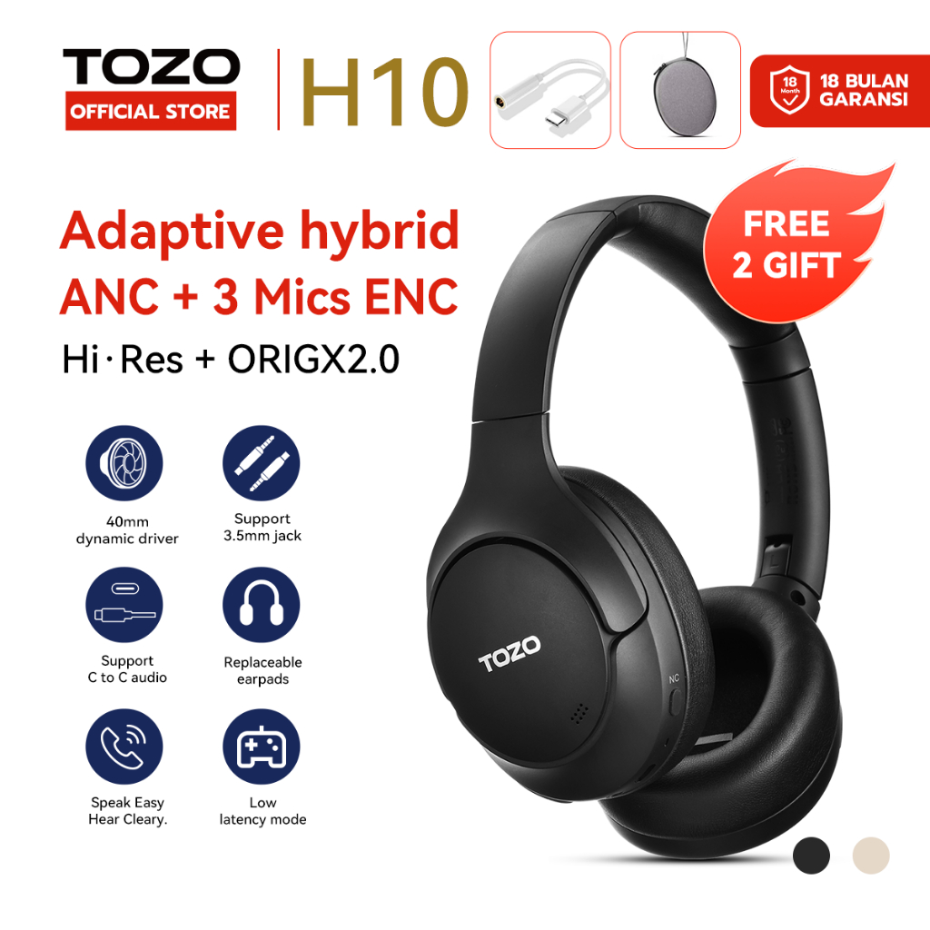 Jual NEW LAUNCHING Tozo H10 (HT2) Hybrid Active Noise Cancelling Hi-Res ...