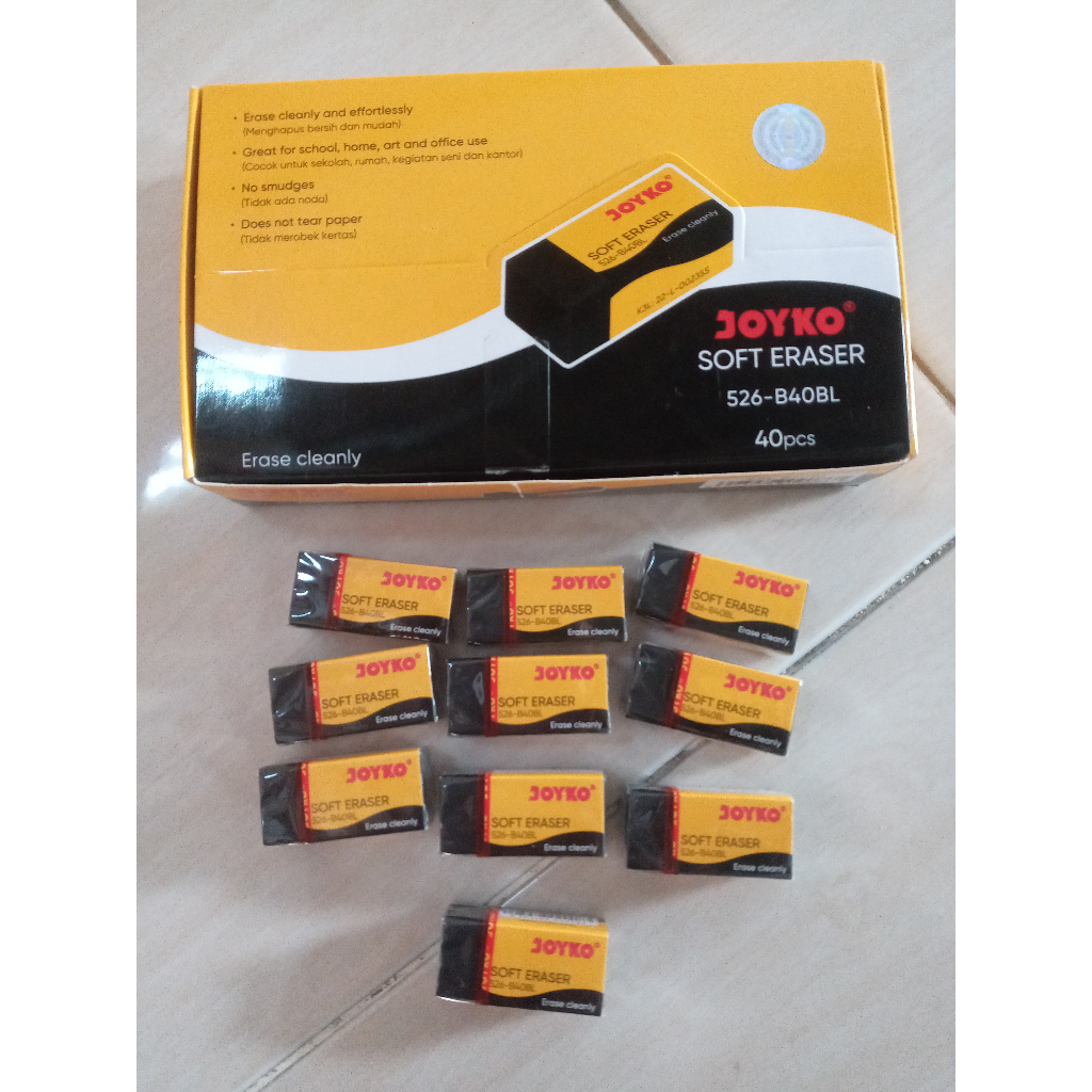 Jual BUNDLE 10 PCS penghapus joyko kecil / penghapus joyko b40bl hitam ...