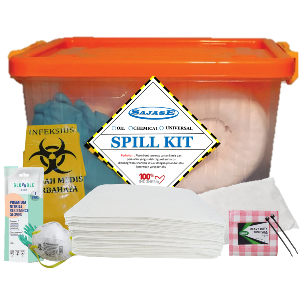 Jual Oil Spill Kit 10L Oil Spill Kit 10 Liter Kemasan Box Transparan ...