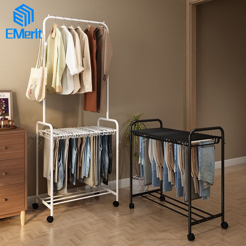 Jual Rak Baju Gantung 2 Susun Rak Gantungan Baju Serbaguna Dengan Roda ...