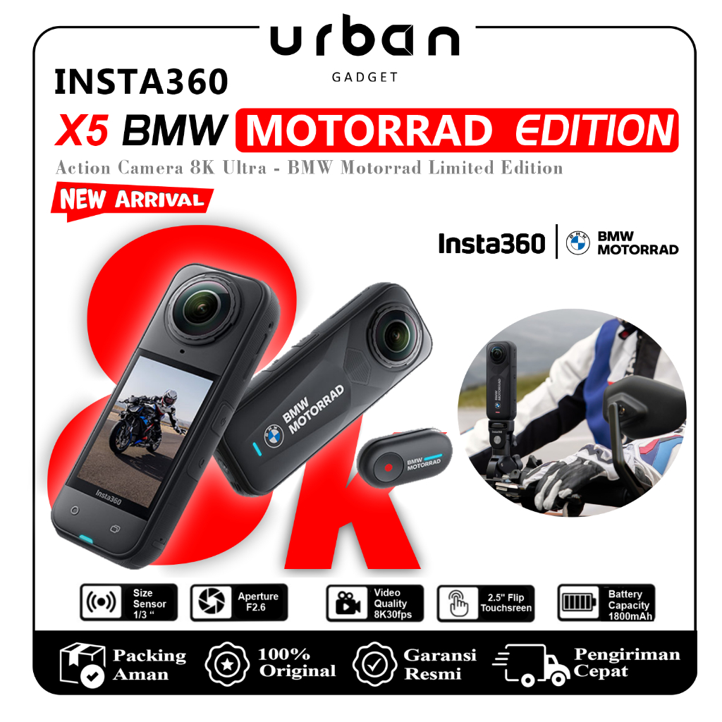 Jual Insta360 X5 Action Cam BMW Motorrad Edition 8k 360 | Action Camera Insta 360 X5 BMW ...