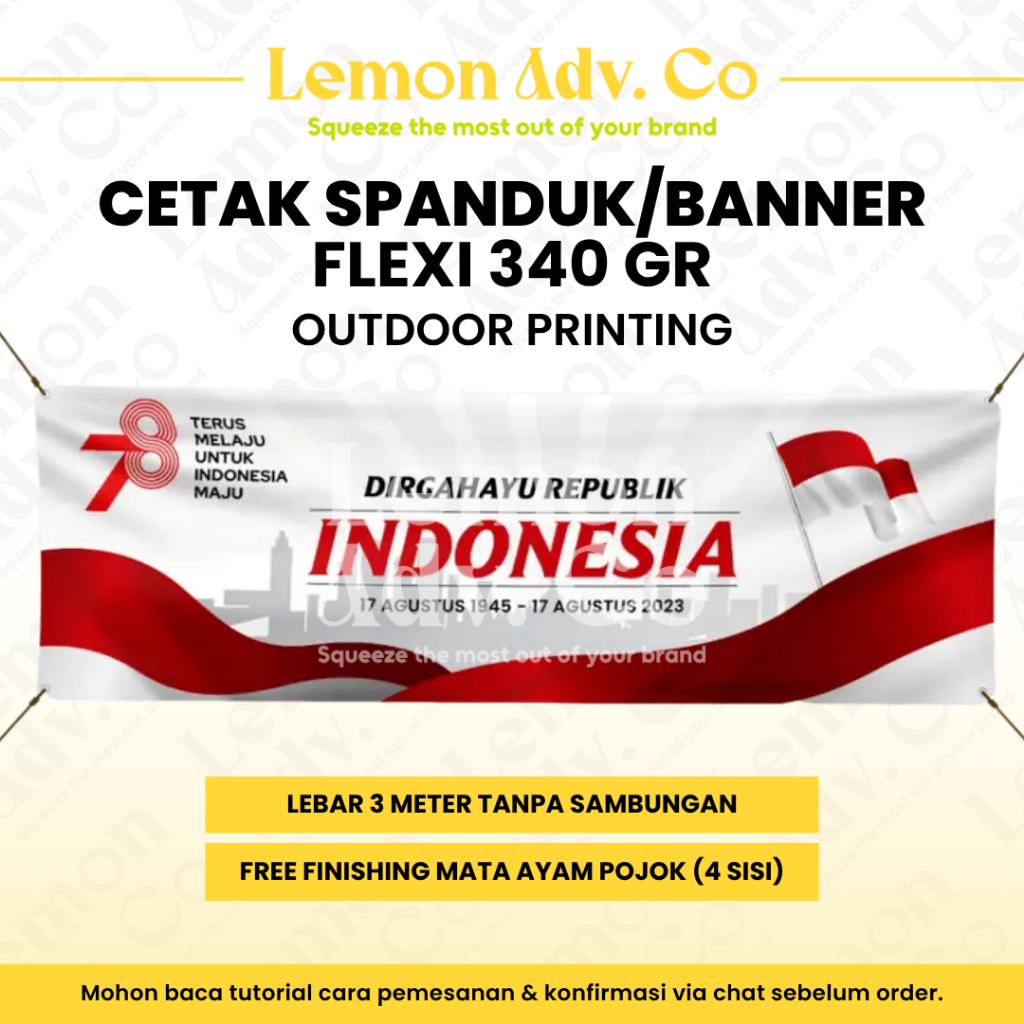 Jual CETAK SPANDUK 340 GR BANNER BALIHO BACKDROP BILLBOARD CUSTOM FLEXI FLEXY FRONTLITE, HIGH ...