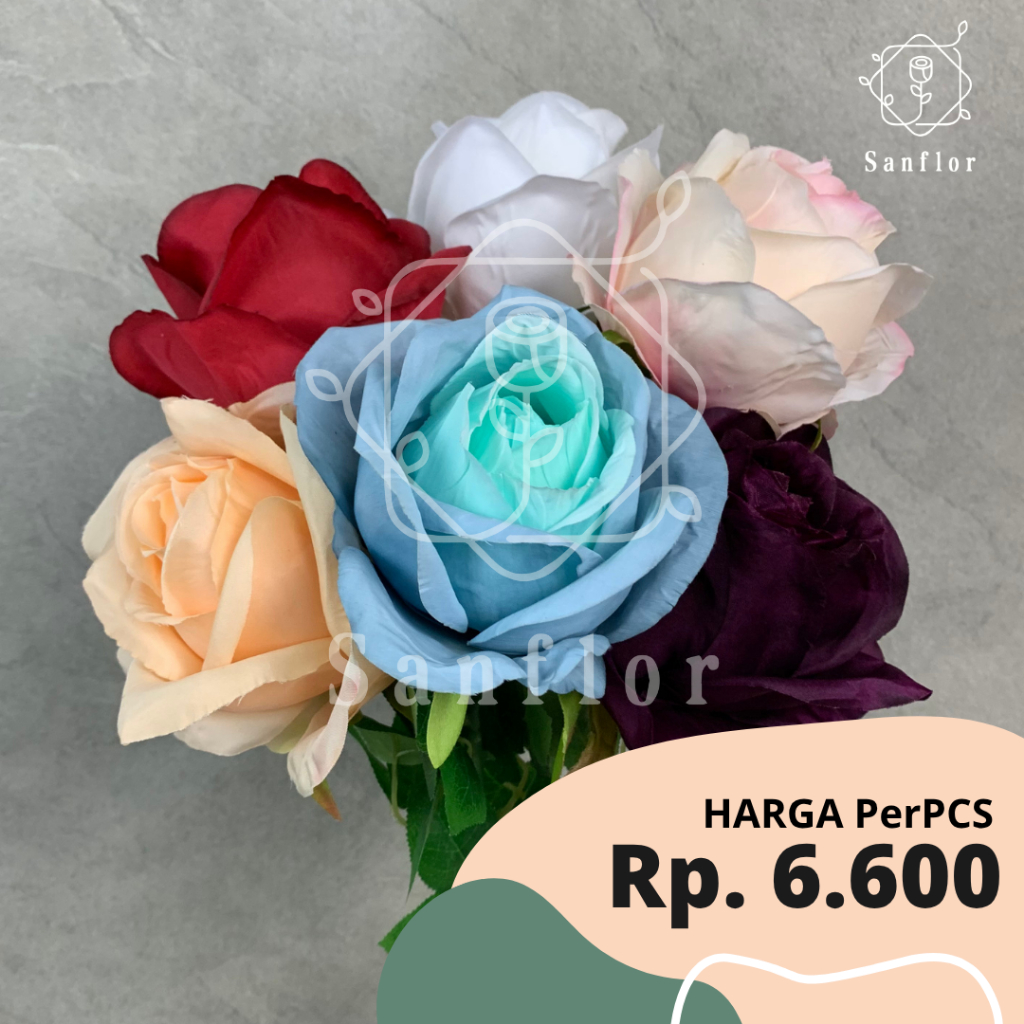 Jual ANNA ROSE K1/ BUNGA MAWAR ARTIFICIAL/ TANAMAN HIAS PLASTIK/ HIASAN ...