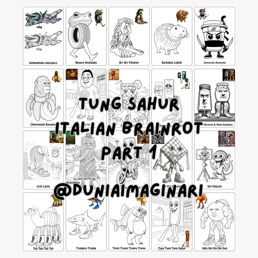 Jual [Imaginari] [Tung Tung Tung Sahur] Buku Gambar Lembar Mewarnai ...