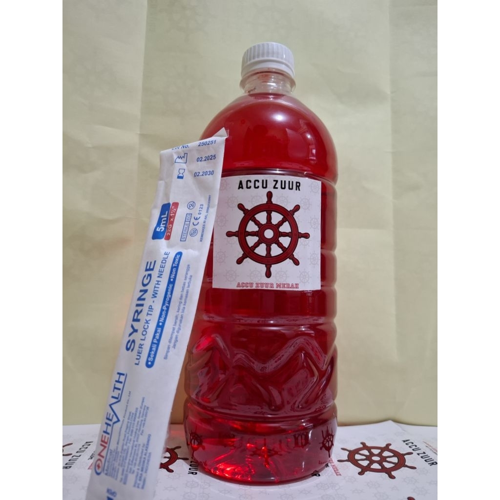 Jual Air Aki Accu Zuur Merah 1 Liter (gratis suntikan) | Shopee Indonesia