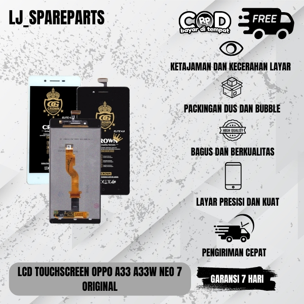 Jual LCD TOUCHSCREEN OP A33 A33W NEO 7 ORIGINAL | Shopee Indonesia