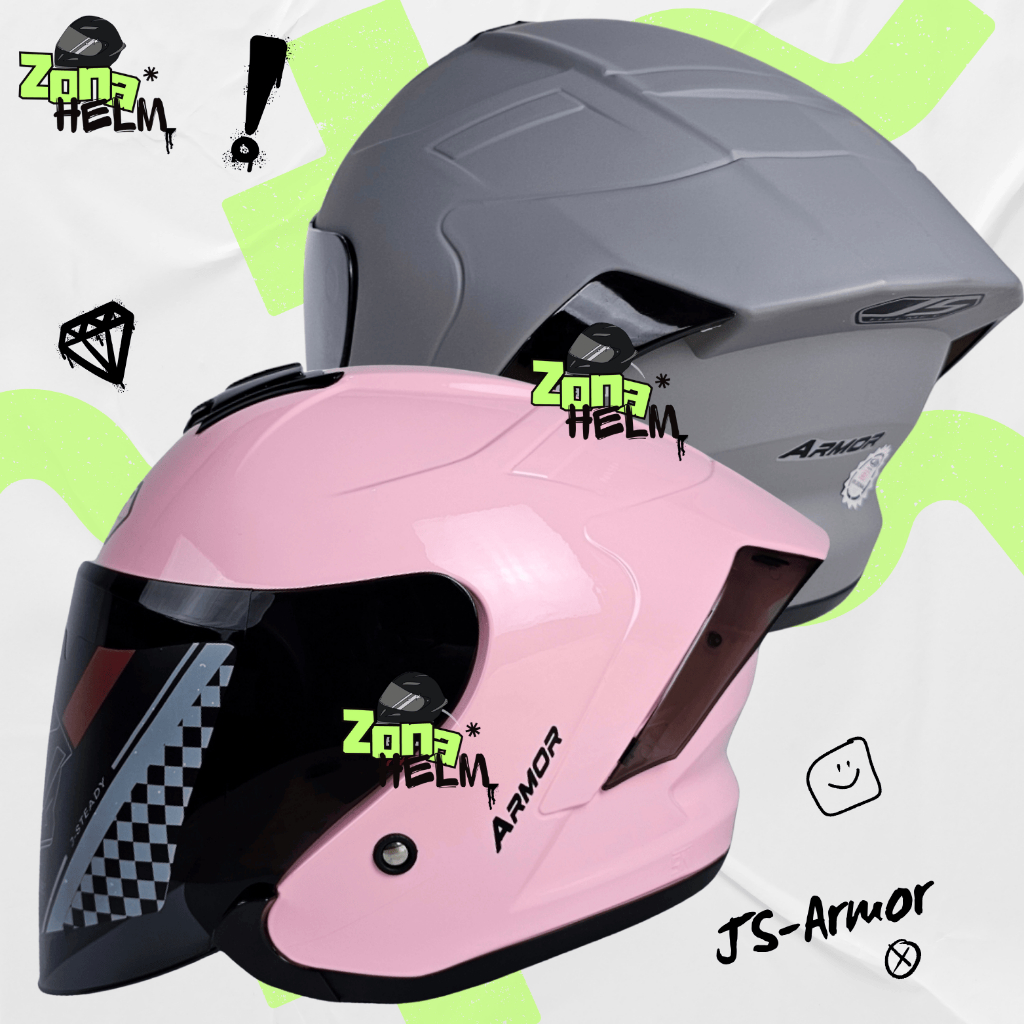 Jual Helm JS Armor Polos Half Face – Warna Doff/Glossy SNI | Shopee ...