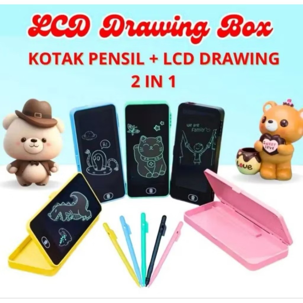 Jual Kotak Pensil Case Besar LCD Writting Drawing Box Case Ukuran Besar ...