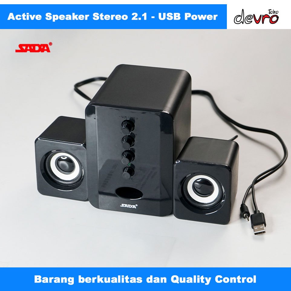 Jual Active Speaker Stereo 2.1 with Subwoofer & USB Power - SADA D202 ...