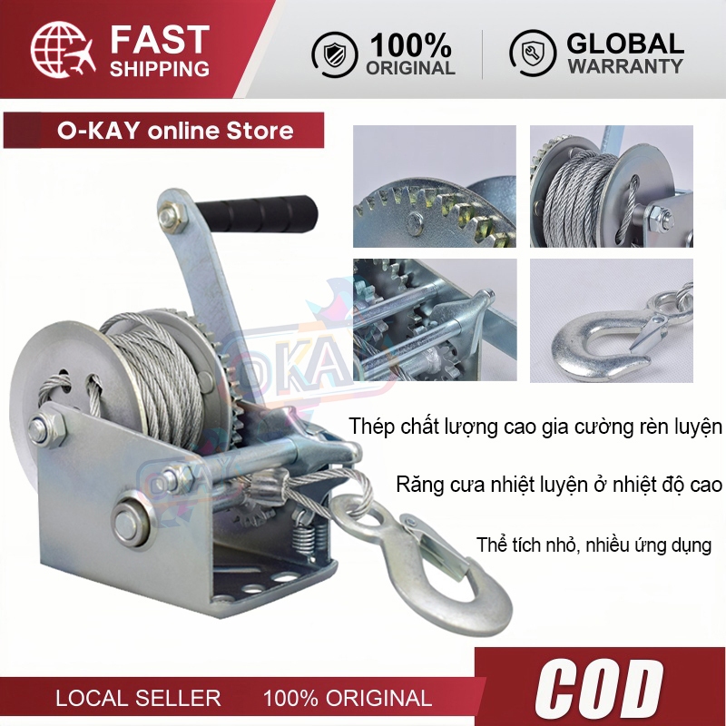 Jual Hand Winch 800 lbs / 250 kg - Katrol Manual Kerekan Sling Boat ...