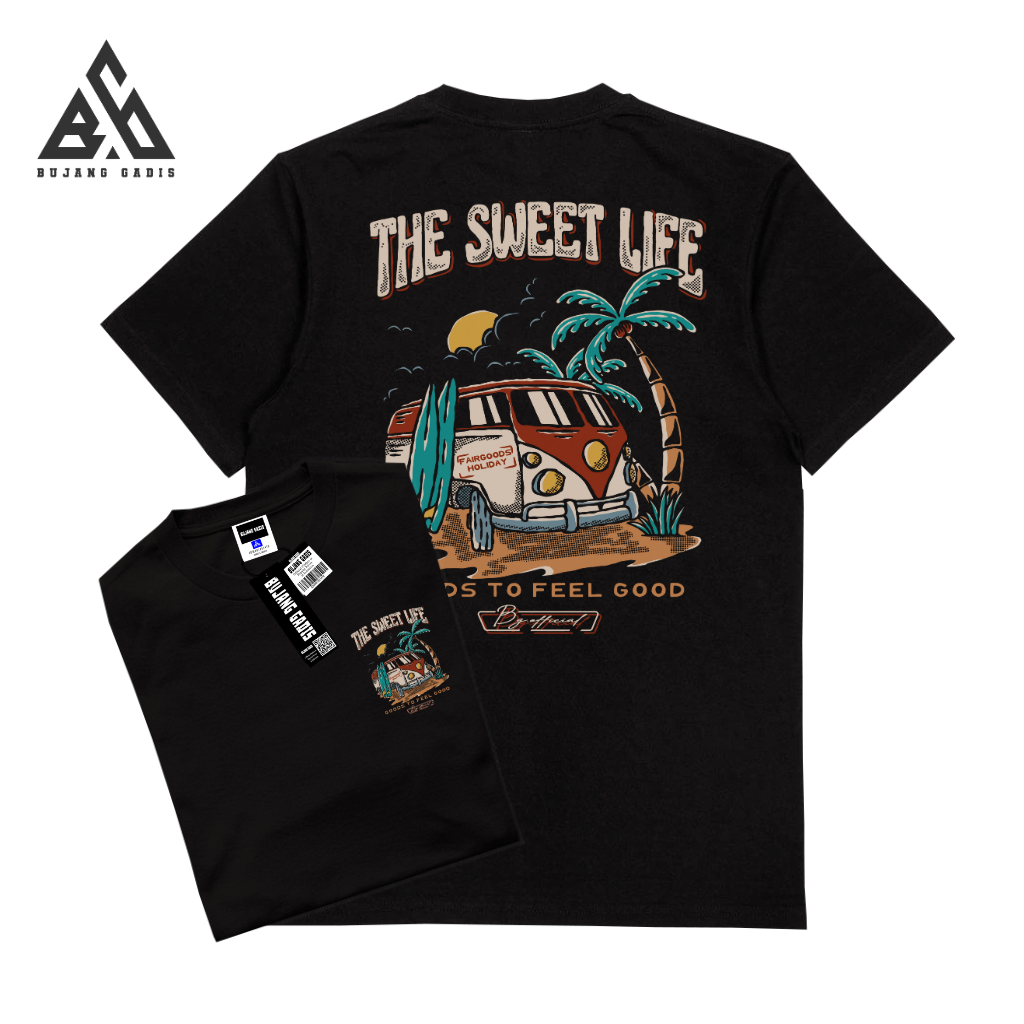 Jual BG Bujang Gadis Kaos Distro Pria Lengan Pendek Sablon Sweet life ...