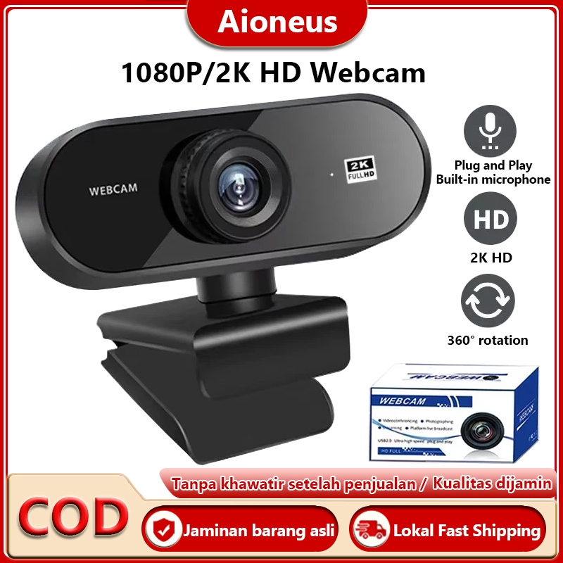 Jual Webcam 2K/1080P Laptop USB Kamera PC With Mic Full HD Camera ...