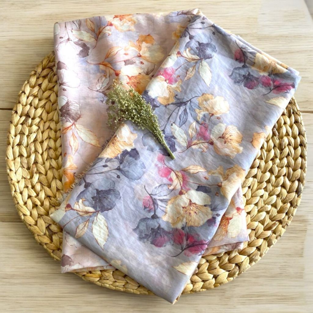 Jual Kain katun silky premium-katun silk -motif bunga(NAURA)- perlu ...