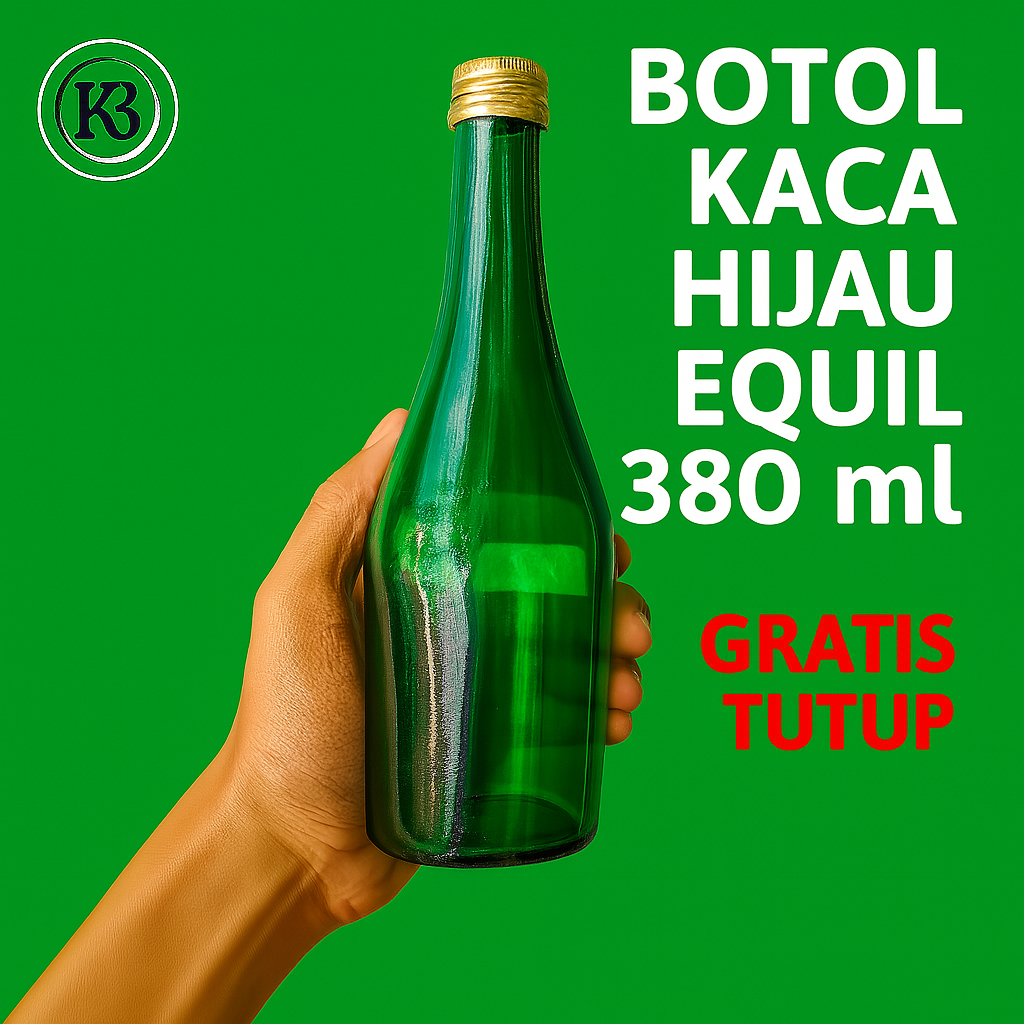 Jual Botol Kaca Hijau Equil 380ml + Tutup – Untuk Infused Water, Cuka ...