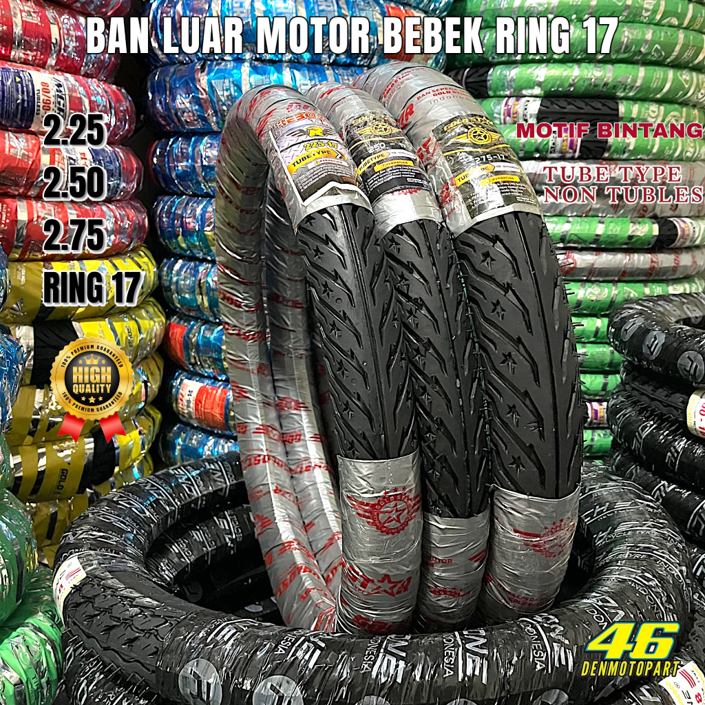 Jual BAN LUAR MOTOR BEBEK [ 2.25 , 250 , 275 ] RING 17 TUBE TYPE / NON ...