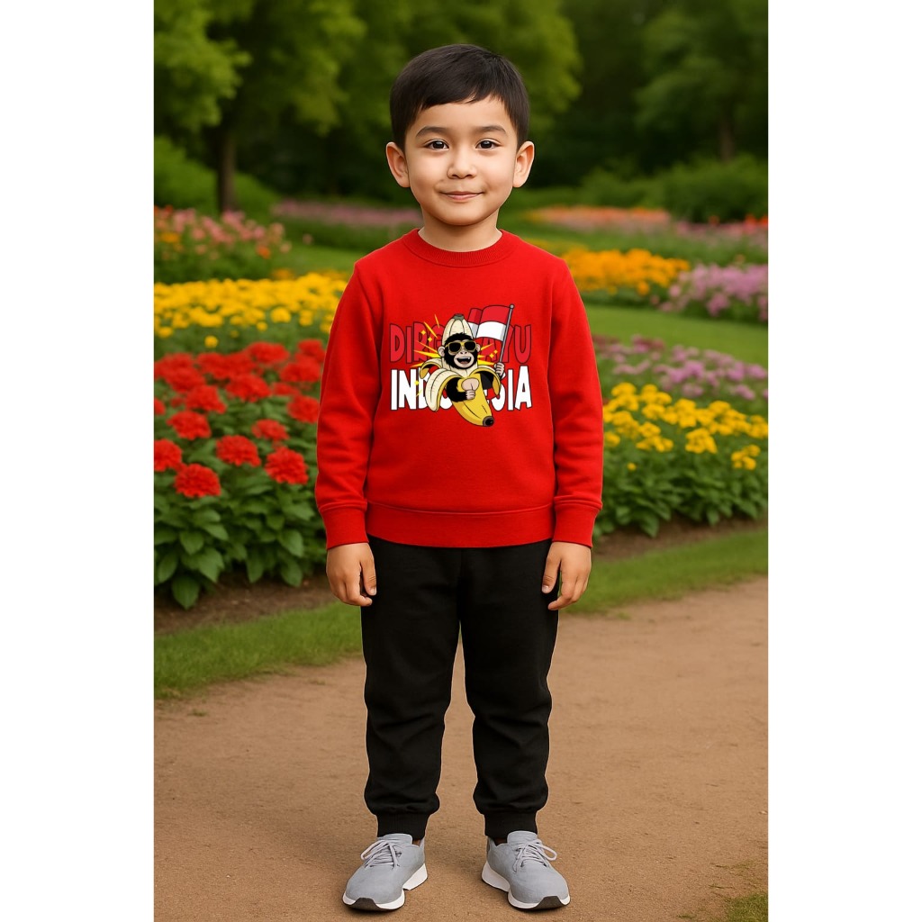 Jual Setelan Anak Cowok CHIMPANZINI BANANINI Sweater dan Jogger HUT RI 80 Stelan 17 Agustus ...