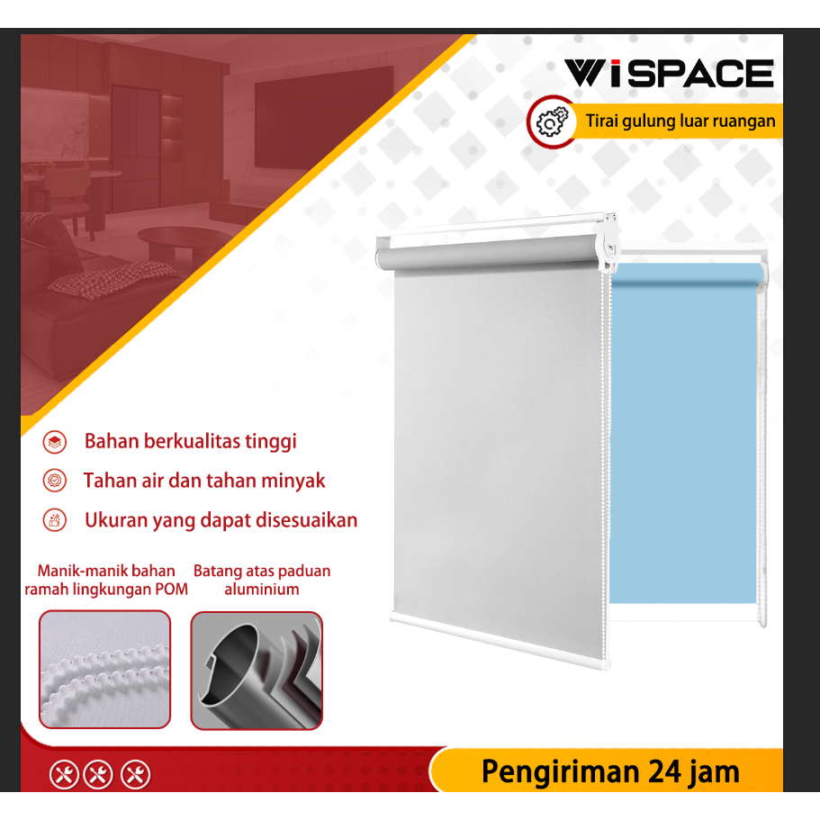 Jual Roller Blind Tirai Modern Dimout Blackout Tirai Jendela Gulung ...