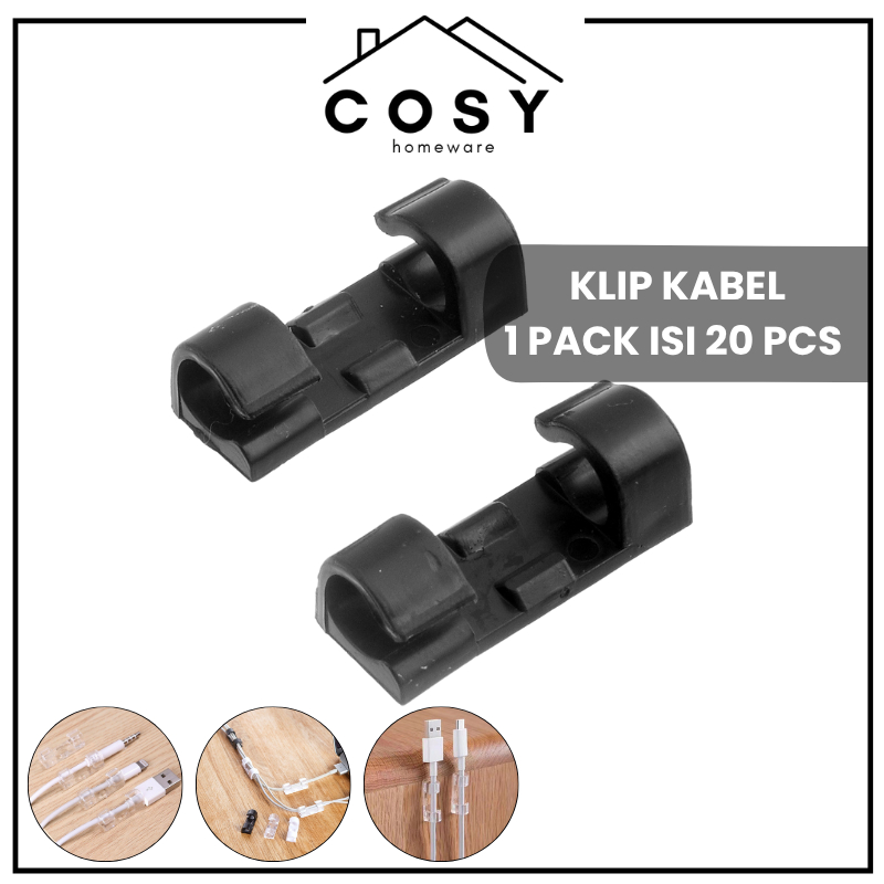 Jual COSY Klip Kabel Organizer Cable Clip 1 pack isi 20 pcs Tempel ...