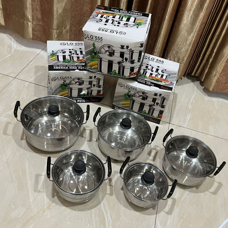 Jual America High Pots Panci Set isi 5 - Non Steamer - Panci LG555 ...