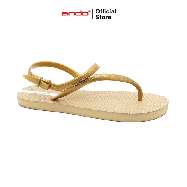 Jual Ando Official Sandal Jepit Nora Wanita Dewasa - Beige/Emas ...