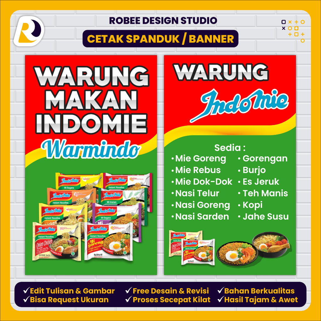 Jual Spanduk Banner Warmindo / Warung Makan Indomie / Warung Mie Stand ...