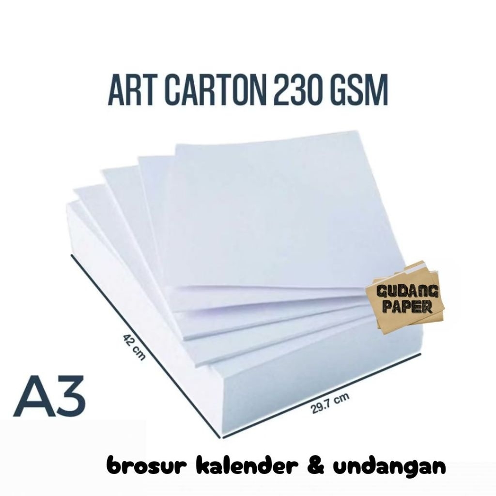 Jual Art Carton 230 gsm A3 isi 50 Lembar / Kertas Art Carton 230 Gsm A3 ...