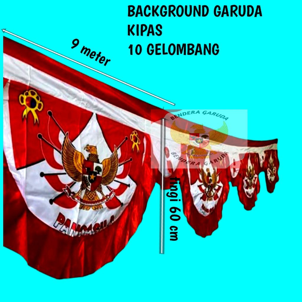 Jual BENDERA BACKGROUND GARUDA BUNGA KIPAS 10 GLOMBANG | Shopee Indonesia