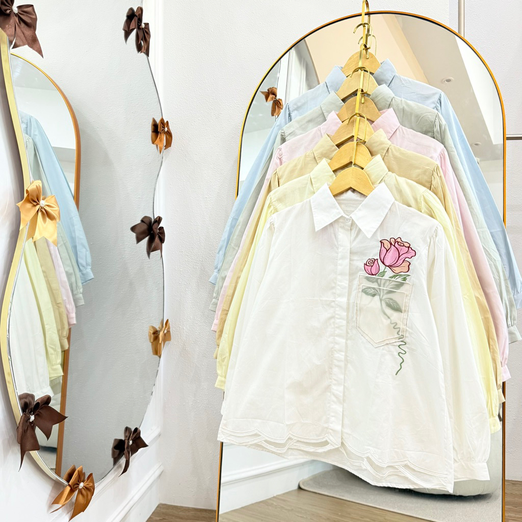 Jual ODECA SHIRT BORDIR BUNGA POPPLIN HIJAB NYA WANITA BY SHEMANGAT ID ...