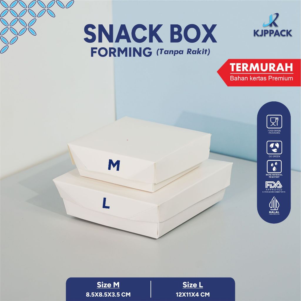 Jual KJPPACK Snack Box Gorengan / Waffle / Pancake Size M & L | Ivory ...
