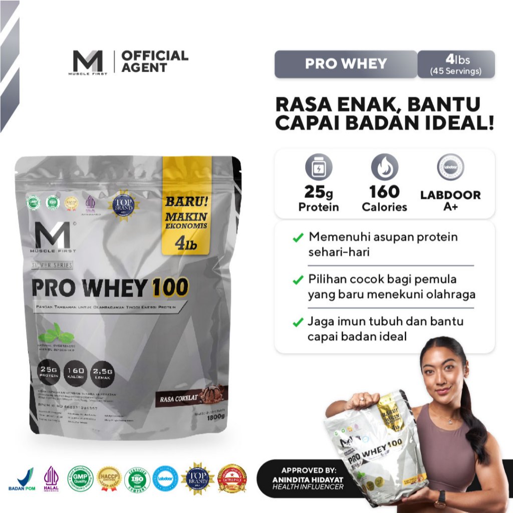 Jual MUSCLE FIRST Pro Whey 100 4lbs/1800gr - Whey Protein Suplemen ...