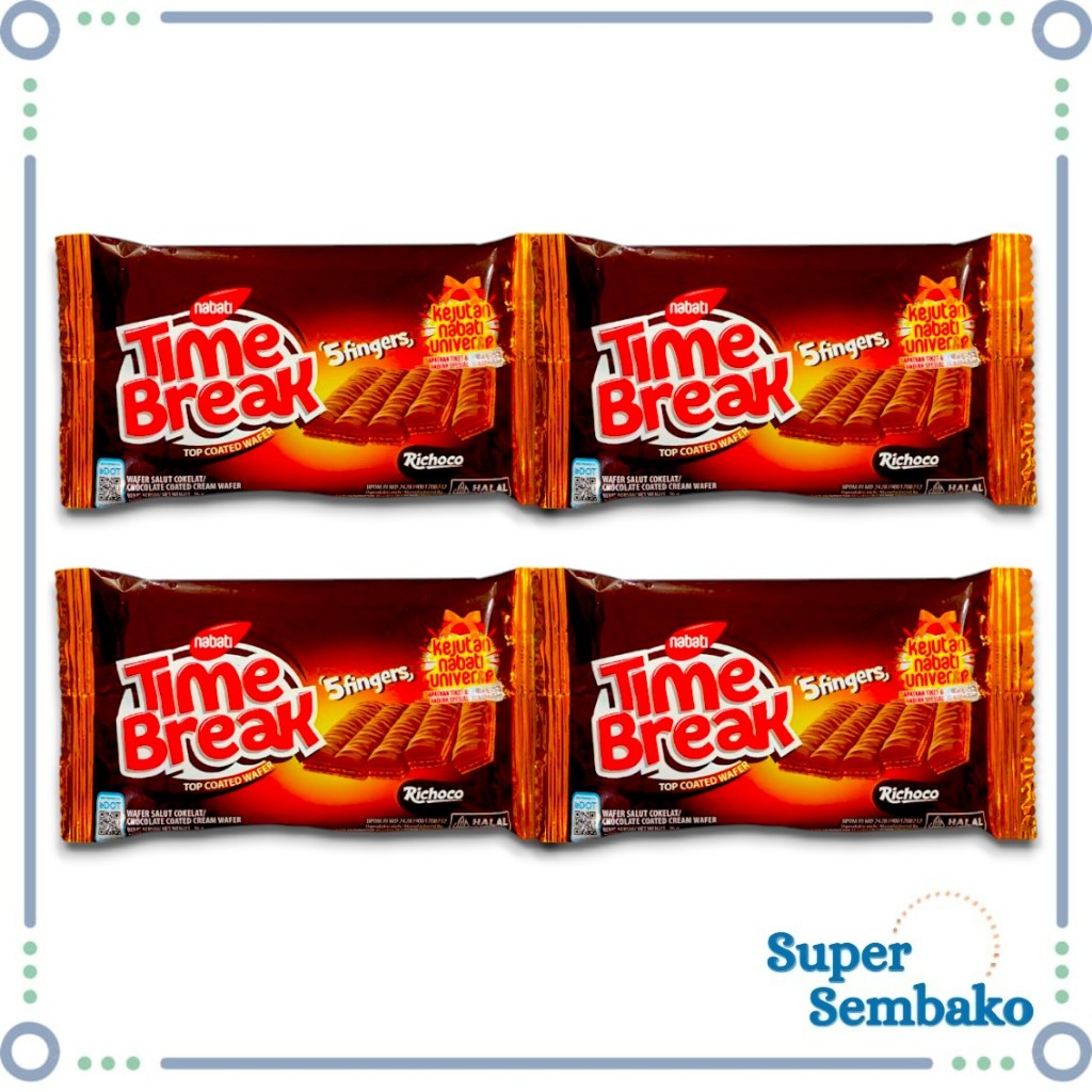 Jual SNACK WAFER SALUT COKELAT TIME BREAK NABATI COKLAT 20g RENCENG ISI ...