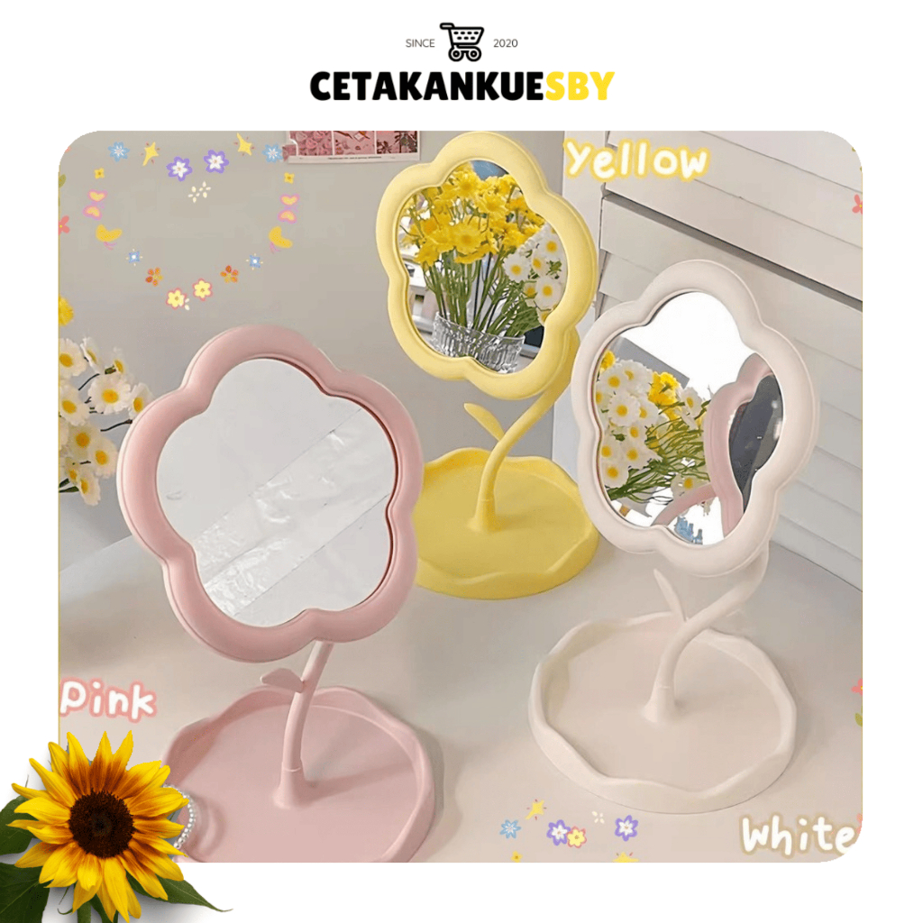 Jual (CKS) Stand Mirror Flower / Kaca Meja Rias Serbaguna / Cermin ...