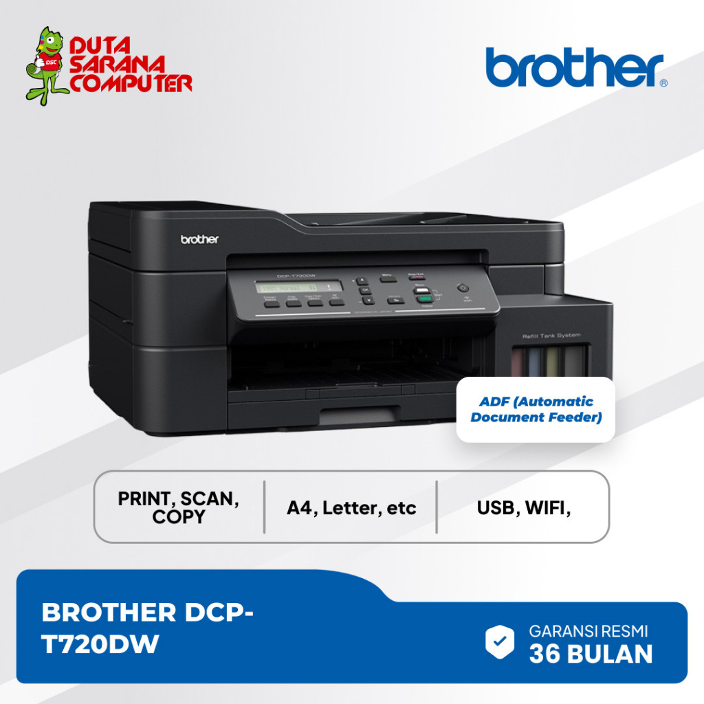 Jual BROTHER Printer DCP-T720DW T 720 Inkjet AIO Print Scan Copy Wifi ADF Garansi resmi | Shopee ...