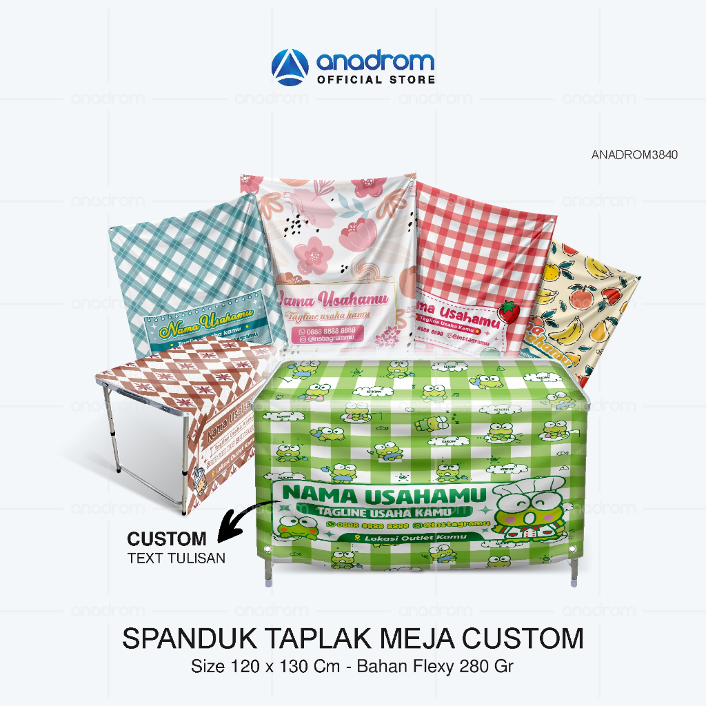Jual Spanduk Taplak Meja Custom | Banner Meja Custom | Spanduk Meja ...