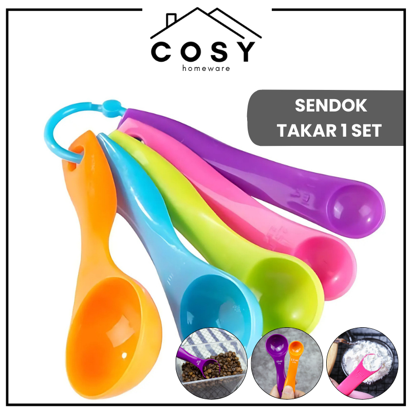 Jual COSY Sendok Takar Set 5 in 1 Warna Warni Ukuran Kue Air Bumbu ...